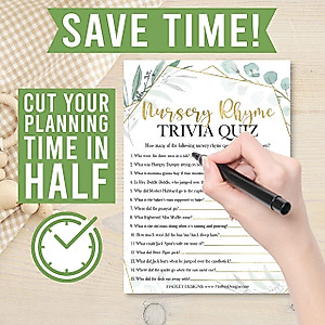 50 Greenery Baby Prediction And Advice Cards, Trivia Games, etc, 25 Baby Animal Matching, Nursery Rhyme Game - 6 Double Sided Cards Baby Shower Games Funny, Baby Shower Ideas Baby Sprinkle Games