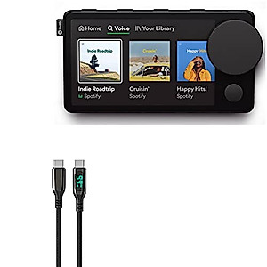 BoxWave Cable Compatible with Spotify Car Thing (Cable by BoxWave) - PowerDisplay PD Cable (6ft) - USB-C to USB-C (100W), LED Display 6 Foot PD Braided Nylon Cable for Spotify Car Thing - Jet Black