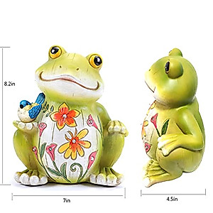 IVCOOLE Garden Outdoor Statues,Frog Statues Funny Home Decor, Garden Sculptures & Statues Solar Lamp,Garden Decorations for Patio,Yard,Lawn, Porch, Ornament
