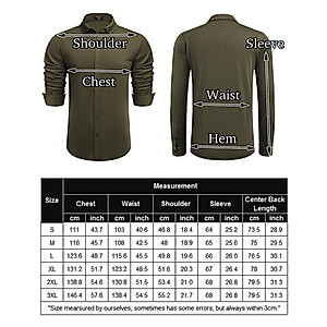 COOFANDY Men's Long Sleeve Button Up Dress Shirts Wrinkle Free Casual Dress Shirt Green