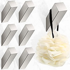 8 Pack Towel Hooks for Bathrooms Stainless Steel Coat Wall Hooks Silver Towel Hanger Modern Heavy Duty Robe Hook Wall Mounted Bath Towel Holder for Bathroom Wall Cabinet Closet Door Kitchen Hotel