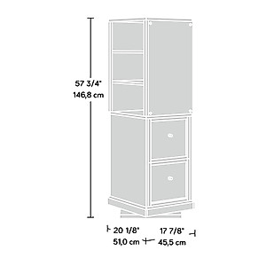 Sauder Pro Series Craft Tower/Pantry cabinets, L: 17.91" x W: 20.08" x H: 57.80", White finish