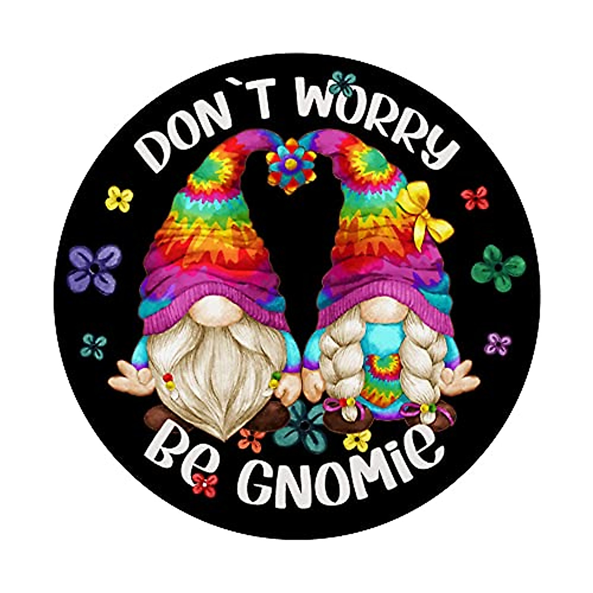 Gnome Don`t Worry Be Gnomie - Cute Pattern For For Women PopSockets Swappable PopGrip