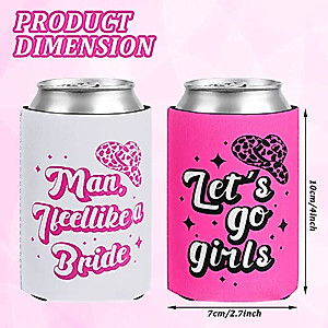 12 Packs Bachelorette Party Can Sleeves Skinny Beverage Sleeves Engagement Bridal Party Gifts Disco Cowgirl Bachelorette Party Can Holder for Bridal Cowgirl Wedding Party Decorations (Regular)