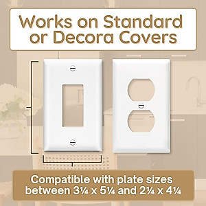 BeraTek Industries Power Perch Wall Outlet Shelf - Convert Your Outlet into Display Shelves - Alexa Speaker Stand, Electric Toothbrush Holder - Light Socket Shelf by Storage Theory - 2 Pack, White