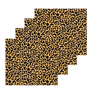 Animal Leopard Print Towels Cotton Washcloths Set,Soft Highly Absorbent Face Cloths,Fingertip Towels for Bath Fitness, Sports,Yoga,12'' x 12'' (4 Pack)