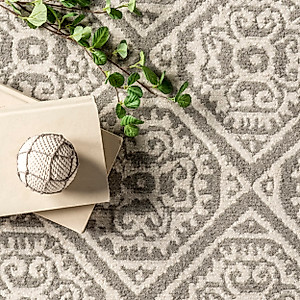 nuLOOM Transitional Floral Jeanette Area Rug, 8x10, Grey