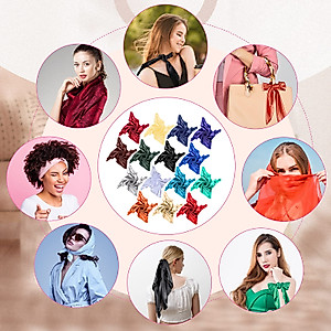 Haysandy 15 Pcs 35 Inches Square Silk Like Head Scarf 50s Large Satin Hair Scarf Bandana for Sleeping Solid Color Bandanas Hair Wrapping Neck Scarves for Women