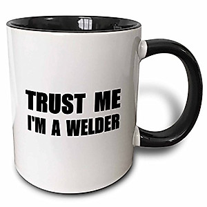 3dRose Trust Me I'm A Welder Fun Work Humor Funny Weld Job Gift Mug, 11 oz, Black