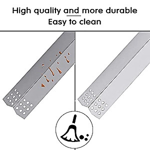 Hisencn Replacement Parts for Master Forge 1010037 Gas Grill Models, Stainless Steel Burners, Stainless Heat Plates Tent Shield and Cooking Grids Grill Grate Repair Kit