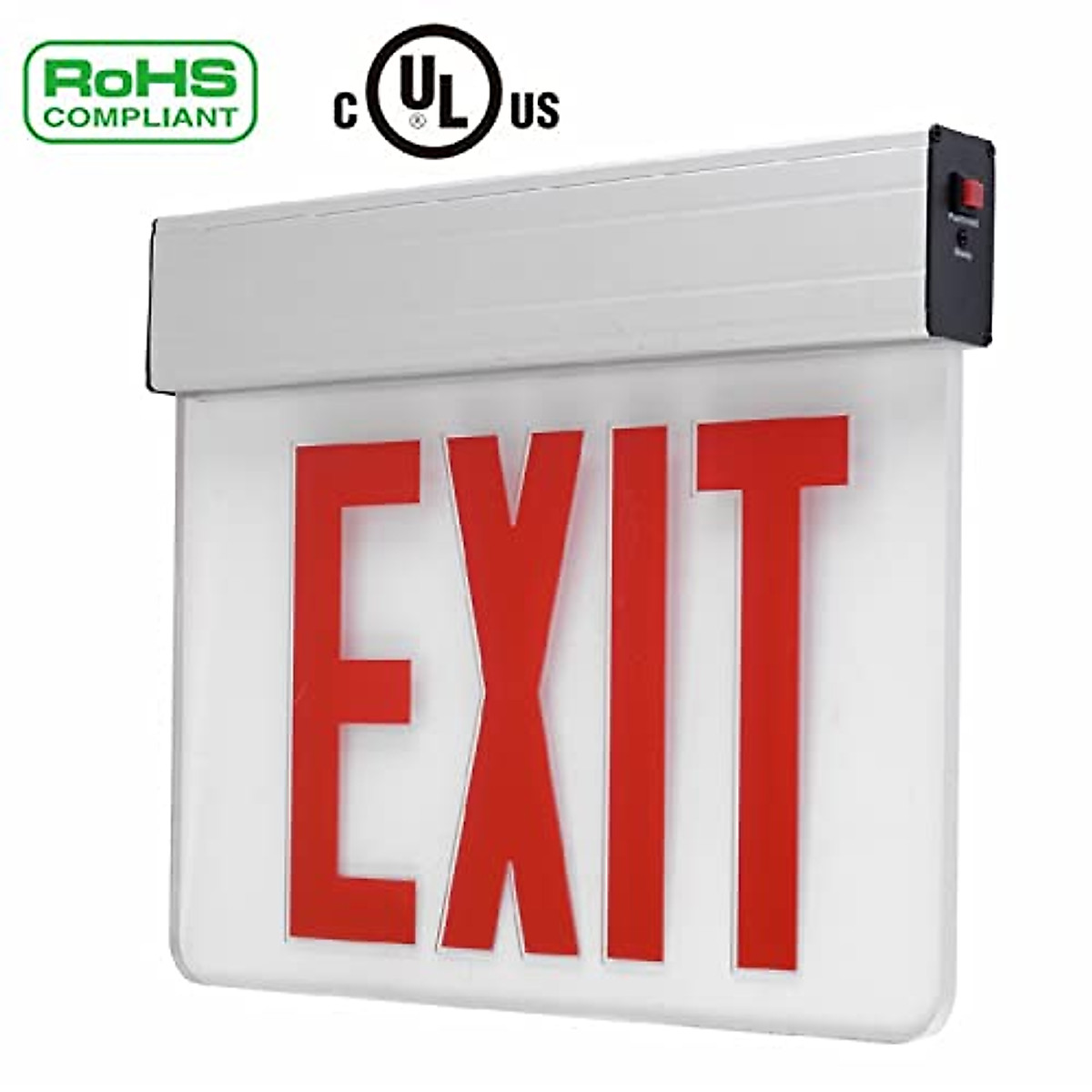DOIT Exit Sign, 4 Pack Green Exit Signs Emergency Light 120/277V Commercial LED Exit Light Combo with Backup Battery