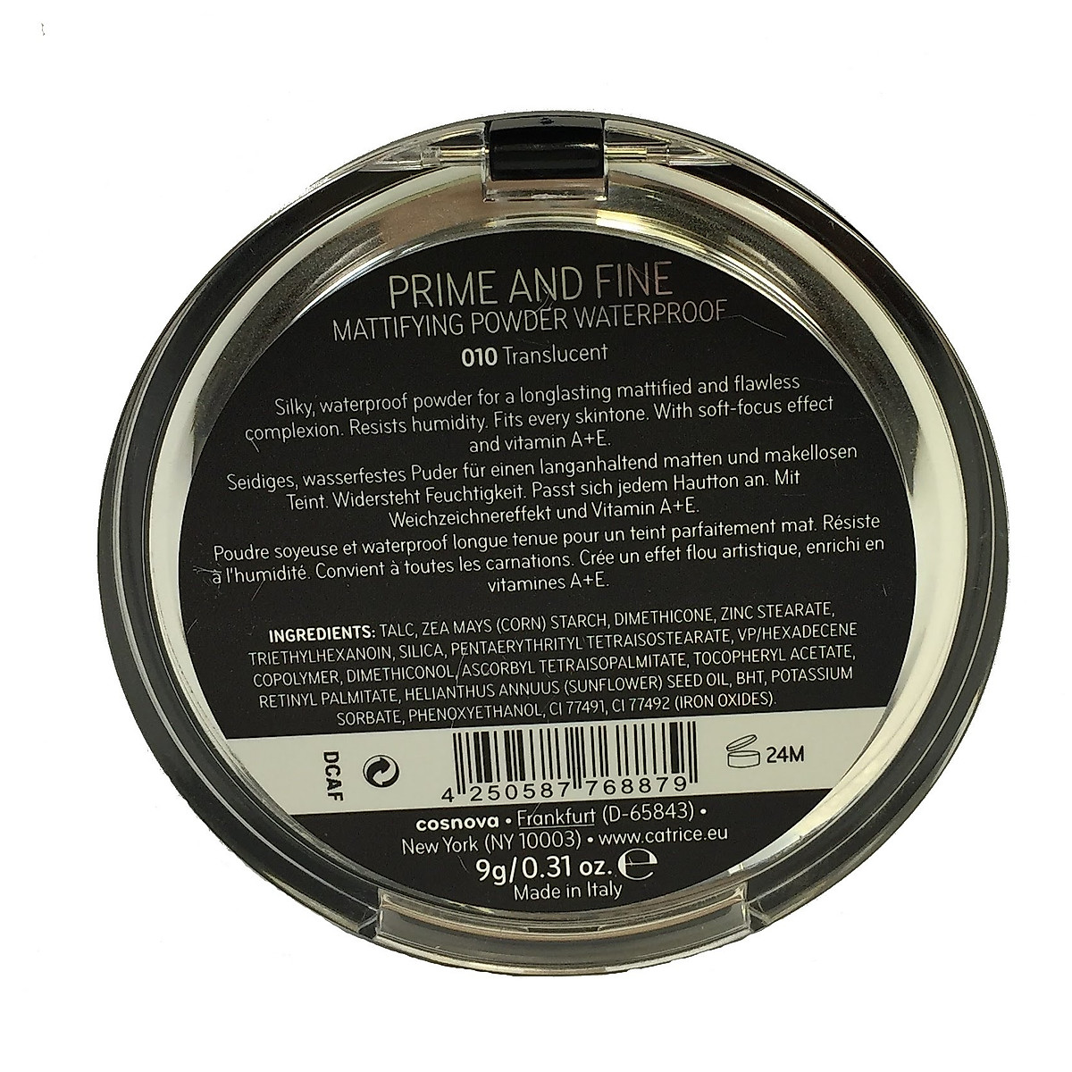 Catrice Prime and Fine Mattifying Powder Waterproof - Base and Primer - Translucent 010