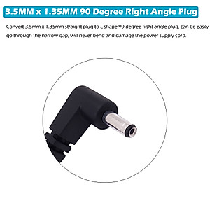 Fancasee (2 Pack 6 ft 3.5mm x 1.35mm DC Power Extension Cable 90 Degree Right Angle Male to Female Plug Jack Extension Cord for IP Camera CCTV Security Camera Surveillance LED