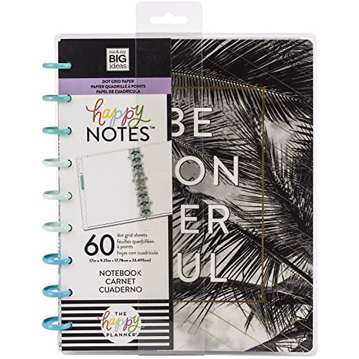 Me & My Big Ideas Happy Planner Medium Notebook W/60 Sheets-Be Wonderful, Dot Grid