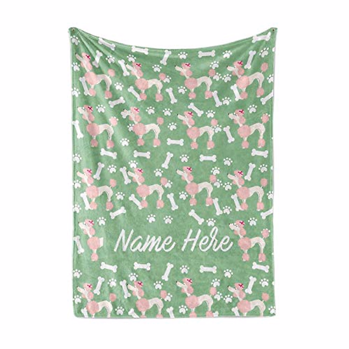 Personalized Custom Pet Poodle Fleece and Sherpa Throw Blanket for Men, Women, Kids, Babies - Matching Pet Blankets Perfect for Bedtime, Bedding or as Gift