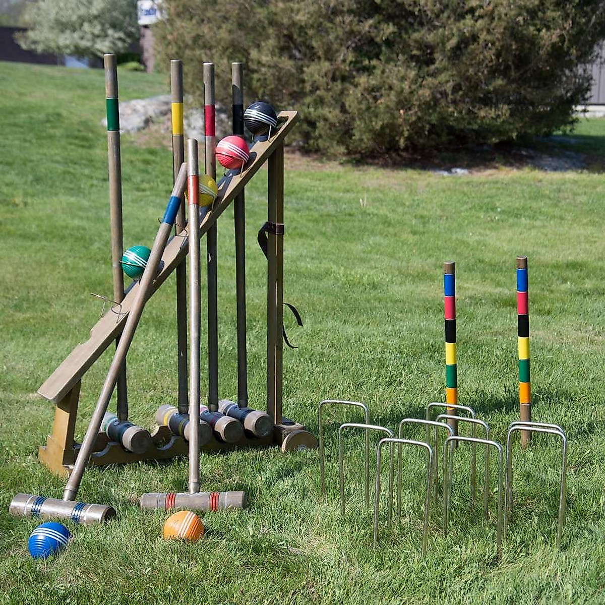 Franklin Sports Outdoor Croquet Set - 6 Player Croquet Set with Stakes, Mallets, Wickets, and Balls - Backyard/Lawn Croquet Set - Vintage