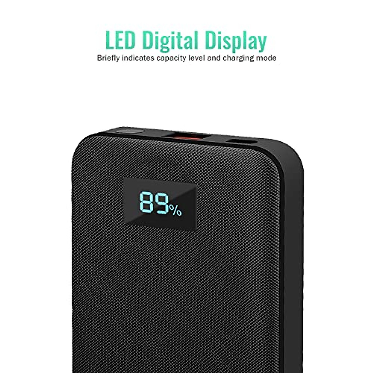 Miady 2022 Upgraded 20W PD USB C Portable Charger 10000mAh, Type-C Fast Charging Battery Pack Charger with LED Display, Power Bank for iPhones and Android Smartphones