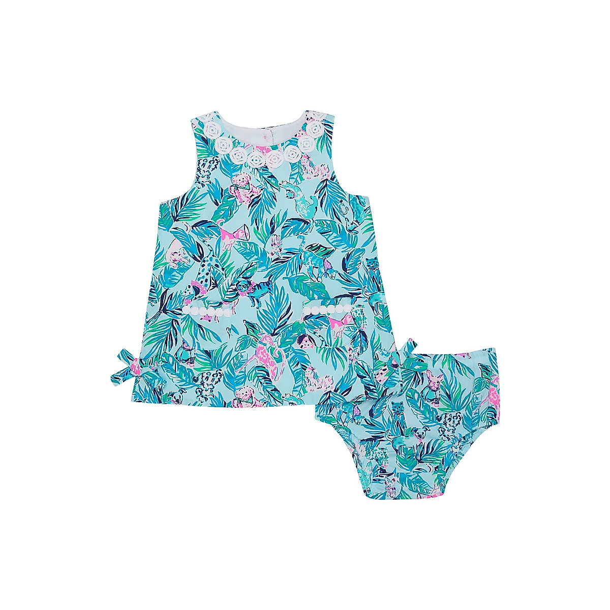 Lilly Pulitzer Baby Girl's Baby Lilly Shift Dress (Infant) Seasalt Blue Barking Up The Palm Tree 12-18 Months