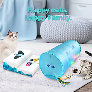 Migipaws Cat Toys, Interactive Cat Toy for Indoor Cats Play Moving Shadow of Butterfly Feather Project on Cat Tunnel, Cardboard Box Toys, Rechargeable
