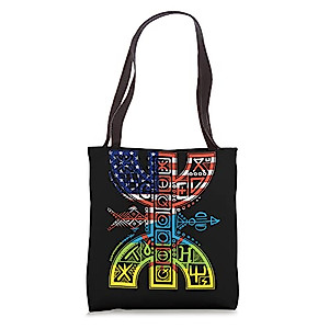 American Berber Flag With YAZ Amazigh Symbol Proud Tamazight Tote Bag