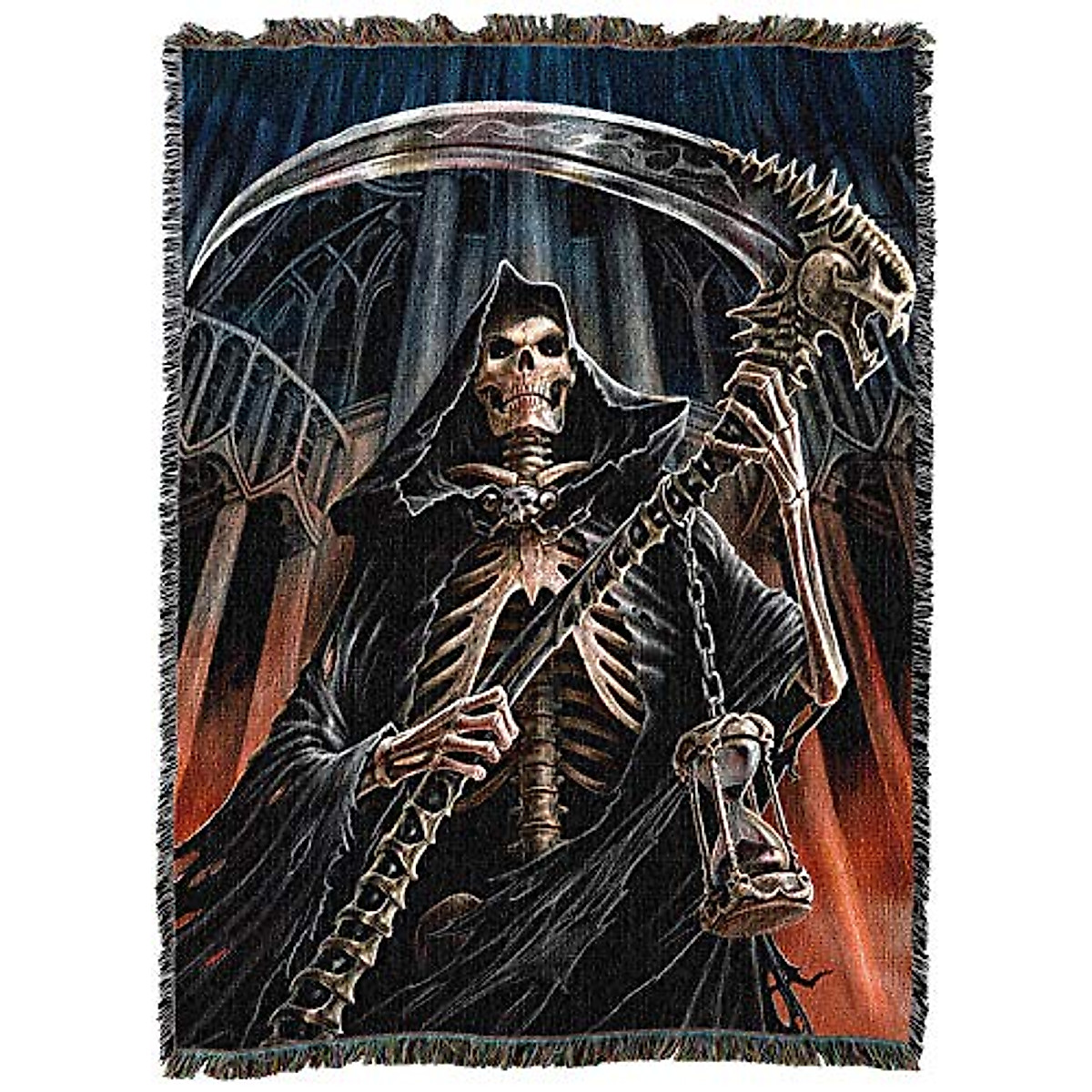 Pure Country Weavers Final Verdict Grim Reaper Blanket by Anne Stokes Gothic Collection - Gift Fantasy Tapestry Throw Woven from Cotton - Made in The USA (72x54)