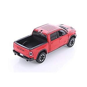 Showcasts 2019 Dodge Ram 1500 Crew Cab Rebel Pickup Truck, Red 79358/16D - 1/24 Scale Diecast Model Toy Car