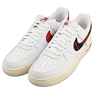 Nike Men's Air Force 1 Lv8 Basketball Shoes, White/University Red-stadium Green, 12
