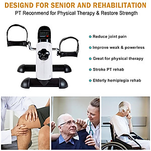 GOREDI Pedal Exerciser Stationary Under Desk Mini Exercise Bike - Peddler Exerciser with LCD Display, Foot Pedal Exerciser for Seniors,Arm/Leg Exercise