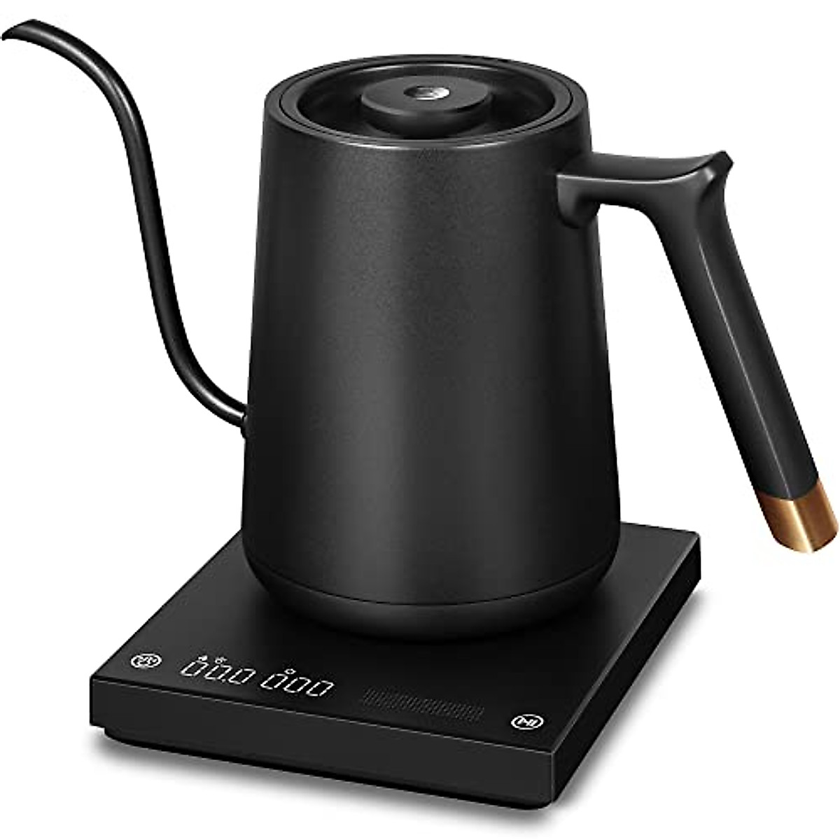 TIMEMORE Electric Gooseneck Kettle, Pour Over Coffee Kettle, Electric Kettle with Temperature Control for Coffee & Tea, 0.8L, Stainless Steel, Matte Black Fish Smart Kettle, 1350w