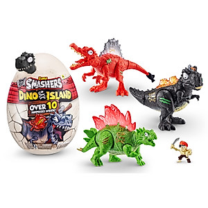 Smashers Dino Island Mini Egg T-Rex by ZURU Prehistoric Discovery Toy with 10 Surprises, Dinosaur Toys, Slime, Sand and More Age 5+