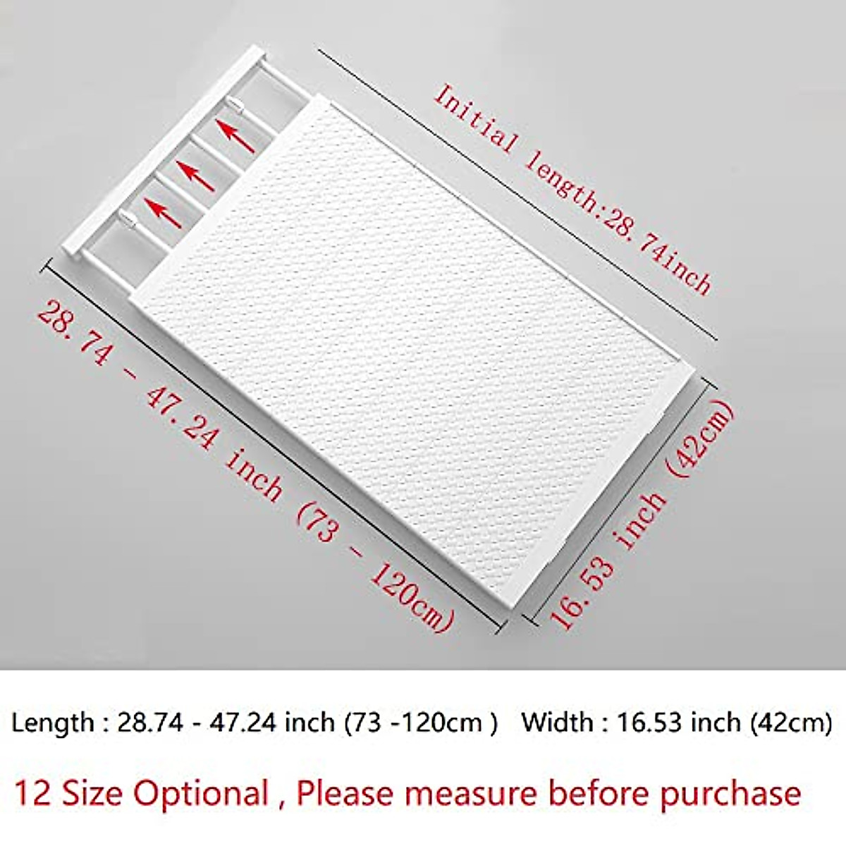 HabiWell Scalable Closet Storage Shelf Wall Mounted Kitchen Rack Space Saving Wardrobe Decorative White Adjustable Organizer Shelves Cabinet Holders (Length: 28.74-47.24 inch Width: 16.53 inch)