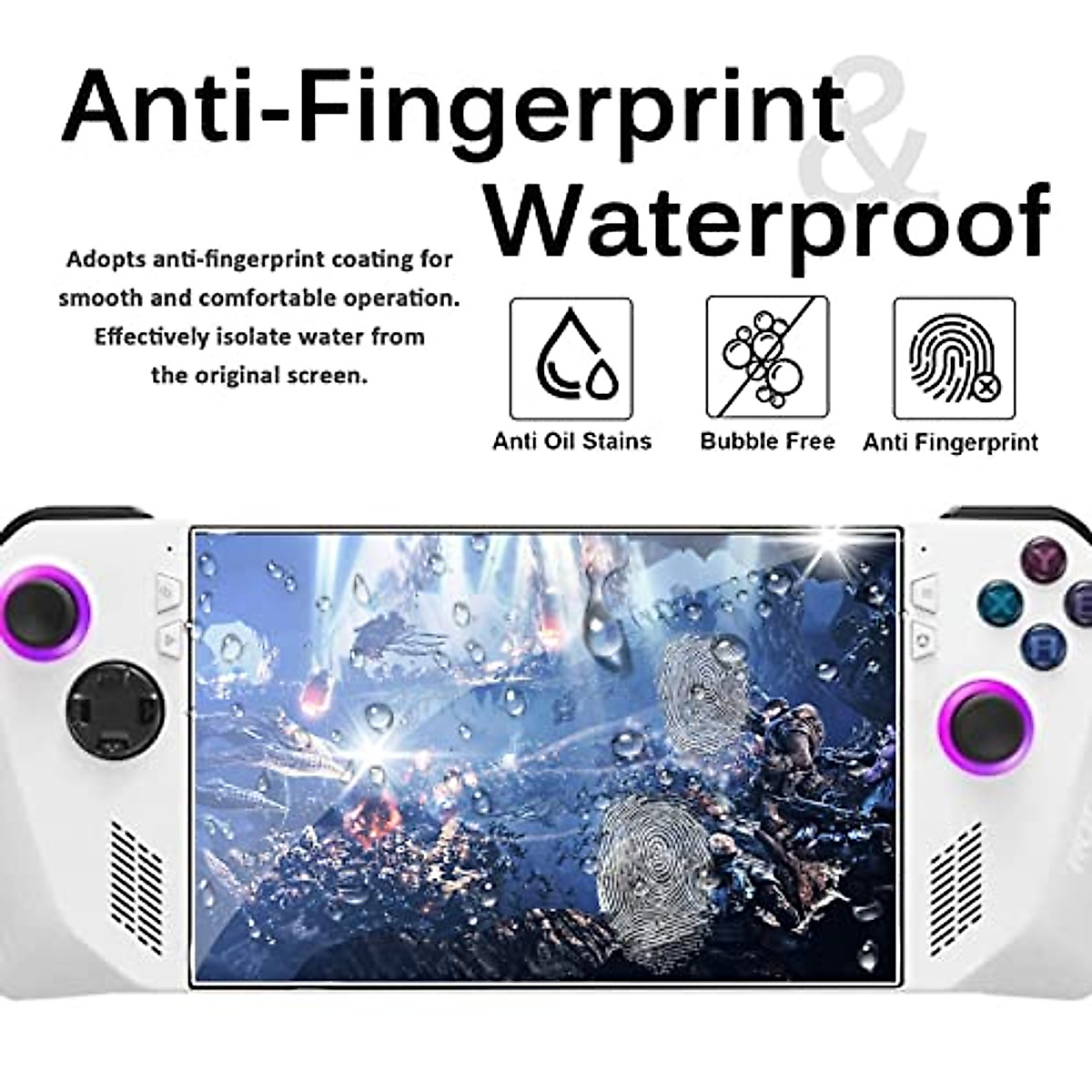 Miimall [2 Pack] Compatible for ROG Ally Screen Protector Tempered Glass, HD Clear 9H Anti-Fingerprint Anti-Scratch Cover Protector Film for Asus ROG Ally Handheld 2023 Accessories (7.0 inch)