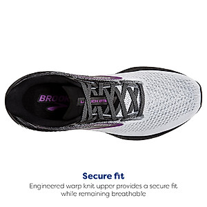 Brooks Women’s Launch GTS 10 Supportive Running Shoe - Black/White/Violet - 8 Medium