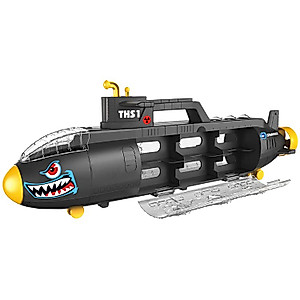 Boat Submarine Toy Shark Car Vehicle Toy W/ 6 Sea Animals and Storage Toys for 3, 4, 5, 6 7 Year Old Kids Boys Girls