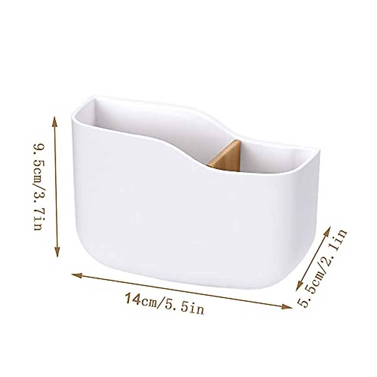 SUNFICON Adhesive Remote Control Holder Wall Mount Media Player Controller Holder Universal TV Remote Organizer Caddy Box Tray Hollow Bottom Slot Easy Phone Charging Home Office Desk Nightstand White