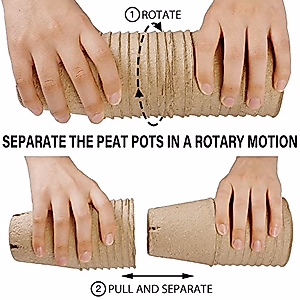 winemana 36 Set Plant Nursery Pots with Humidity Dome, Seed Starter Biodegradable Peat Pots, Seedlings Planting Pots with Labels for Indoor Outdoor Garden