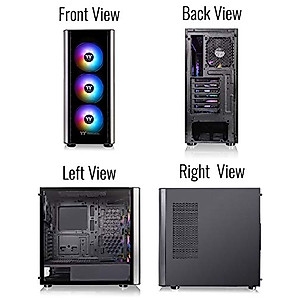 Thermaltake Level 20 MT Motherboard Sync ARGB ATX Mid Tower Gaming Computer Case with 3 120mm ARGB 5V Motherboard Sync RGB Fans +1 120mm Rear Fan Pre-Installed CA-1M7-00M1WN-00, Black