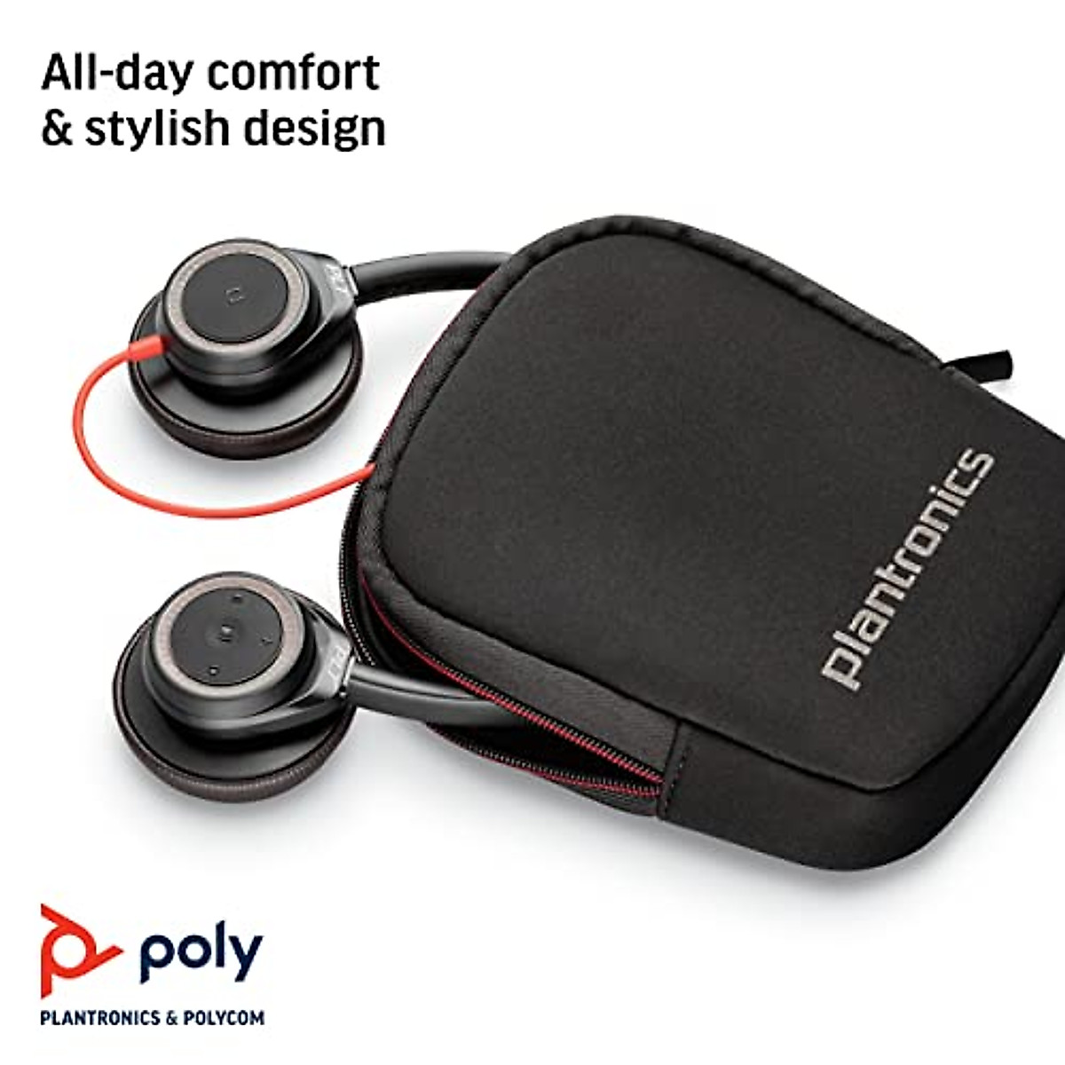 Poly (Plantronics + Polycom) Blackwire 7225 Wired USB-A Headset (Plantronics) - Black - Dual-Ear (Stereo) Computer Headset - Connect to PC/Mac via USB-A - Active Noise Canceling