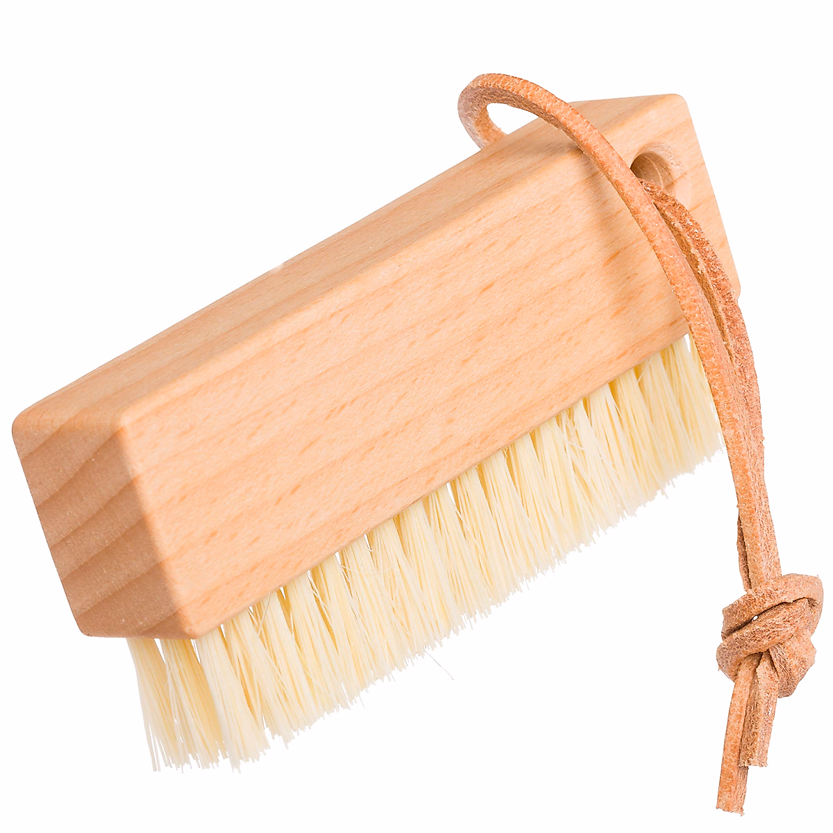 Redecker Tampico Fiber Nail Brush with Oiled Beechwood Handle, Slim Design with Hanging Loop, 3-3/4-Inches, Made in Germany