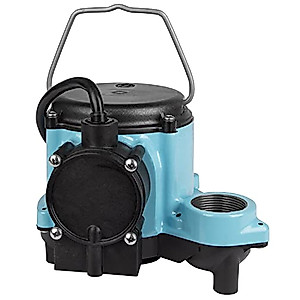 Little Giant WRSC-6 115-Volt, 1/3 HP, 2760 GPH Compact Under Sink Drainosaur Automatic Sump Pump/Basin System with 10-Ft. Cord, Black/Blue, 506065