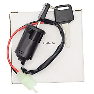 Riyitauto 2 PCS 2 Wire Ignition Key Switch for Electric Scooter Golf Scooter Bikes ATV Moped GoKart U KS51 Motorcycle 2 Position Type on Off