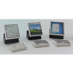 Building Toys Custom Bricks Computers Office Setup Businessman. Set of 5. 2x2 Tiles & Keyboards