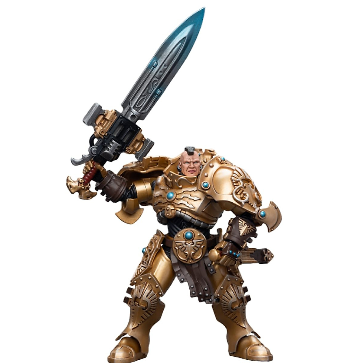 HiPlay JoyToy Warhammer 40K Collectible Figure: Adeptus Custodes Custodian Guard with Sentinel Blade 1:18 Scale Action Figures JT7837 (Guard with Sentinel Blade)