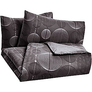 AmazonBasics Microfiber Duvet Cover Set – 260x220cm/50x80cmx2, Industrial Grey