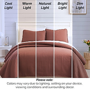 Southshore Fine Living, Inc. Twin XL Quilt Set with Pillow Sham, Quilted Twin Bedspread, Coverlet, Oversized Bed Quilt for Full Coverage, Soft and Comfy, Easy Care, Machine Washable, Marsala
