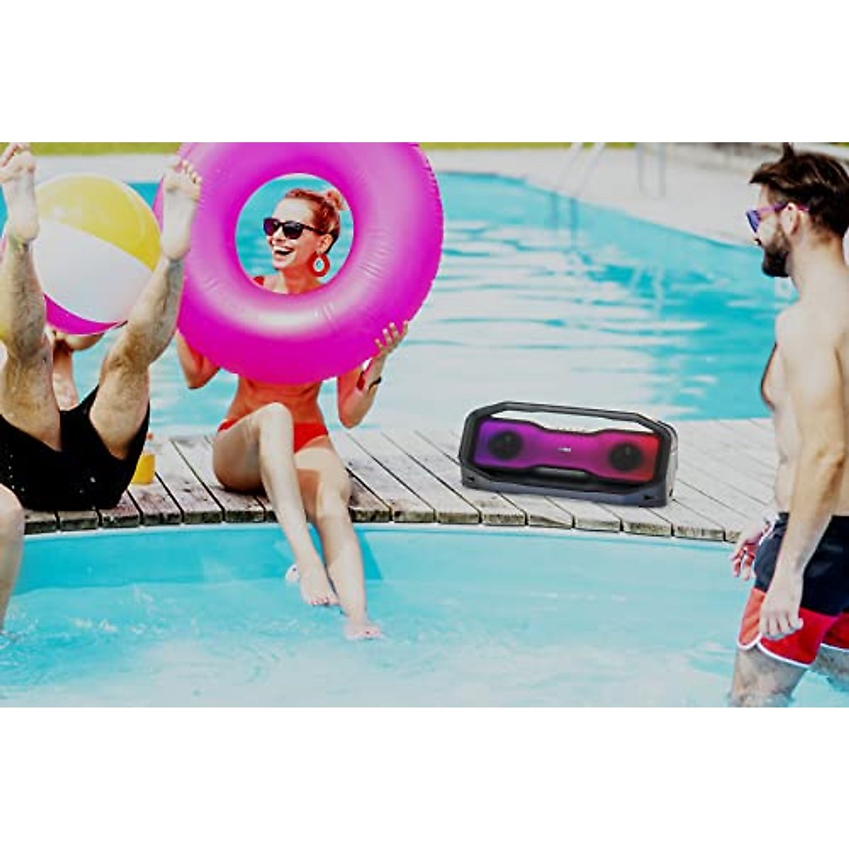 Altec Lansing Rockbox XL 2.0 Portable Bluetooth Wireless Speakers with Led Lights, IP67 Waterproof and Durable for Outdoor, 20 Hours Battery with App Control