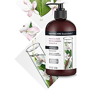 ApotheCARE Essentials The Mender Damaged Hair Repair Shampoo, Coconut Milk, White Jasmine, Vitamin E, 12 oz