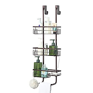 SunnyPoint Classic Metal Bathroom Shower Caddy, Over Door Hanging Storage Organizer Basket