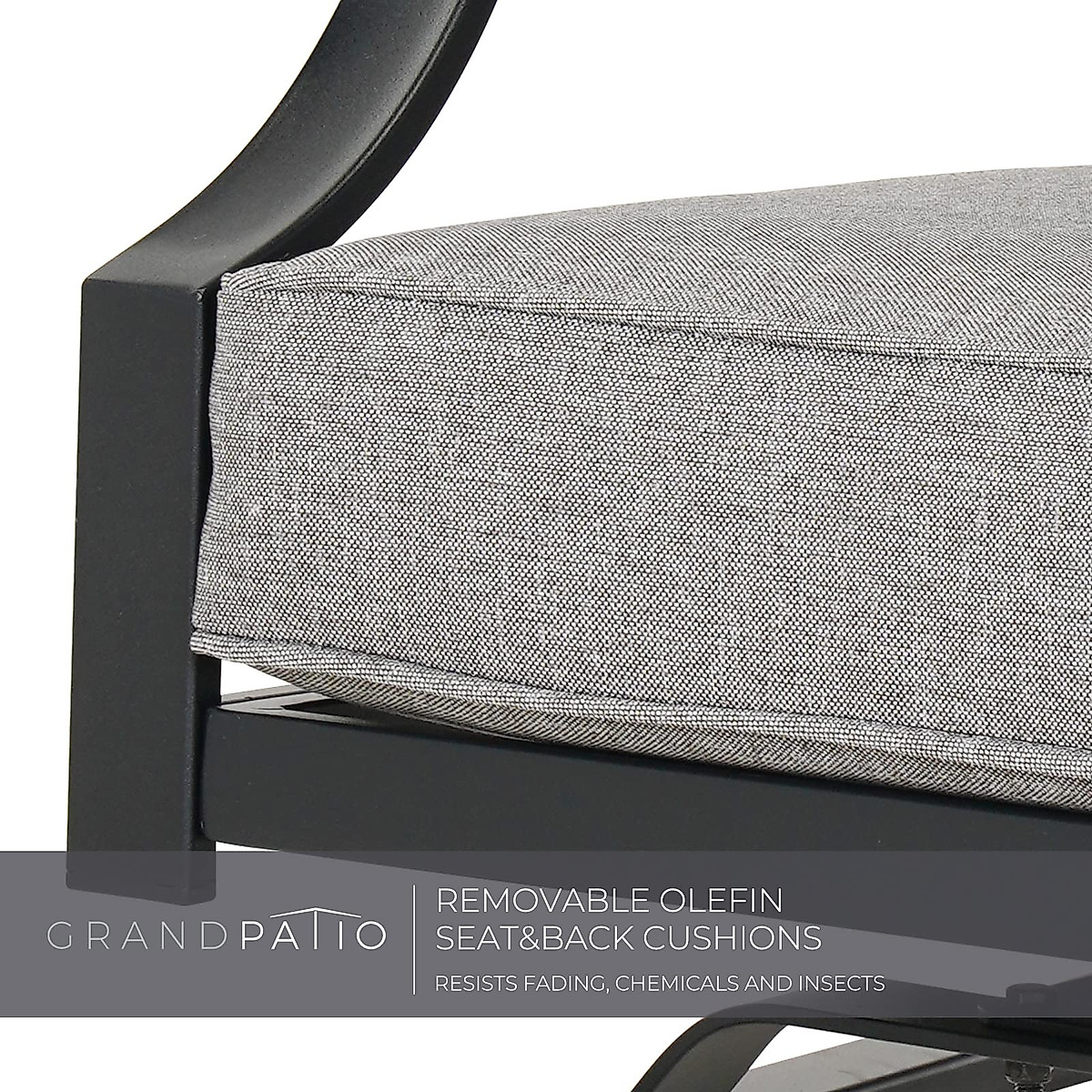 Grand patio Outdoor 5 Pieces Furniture Set,4 Motion Patio Chairs and 32" Wood Burning Fire Pit,Gray