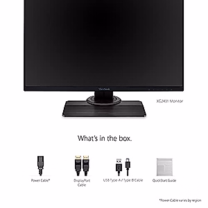 ViewSonic XG2431 24 Inch 1080p 0.5ms 240Hz Gaming Monitor with FreeSync Premium, Advanced Ergonomics, Eye Care, HDR400